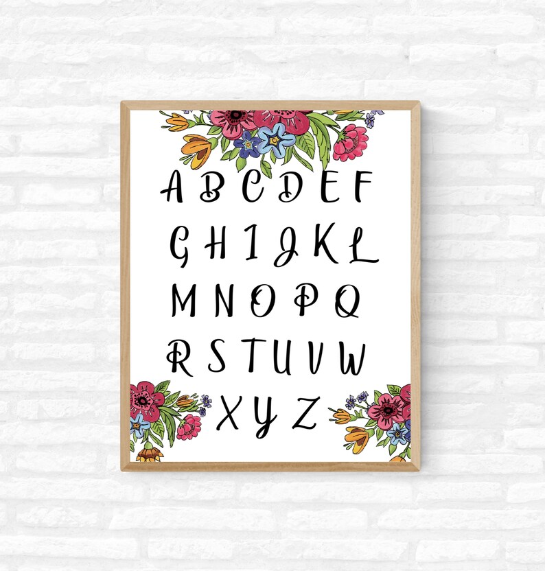 Alphabet Print Digital Alphabet Print Nursery Wall Art - Etsy