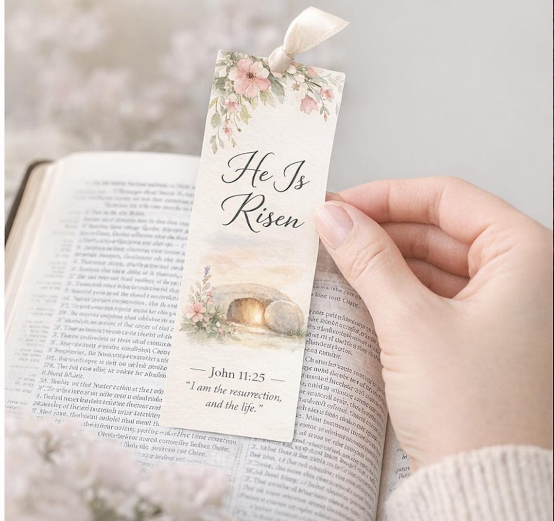 He is Risen Easter Printable Bookmark and Handout Set (digital Download ...