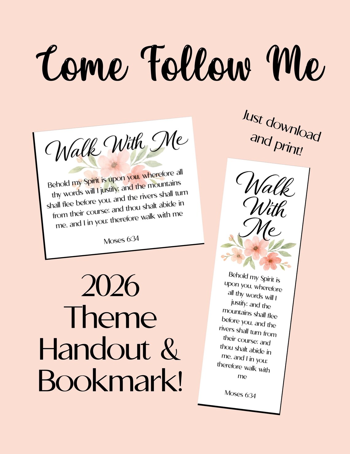 Come Follow Me 2026 Printable | Walk With Me Bookmarks & Handouts ...