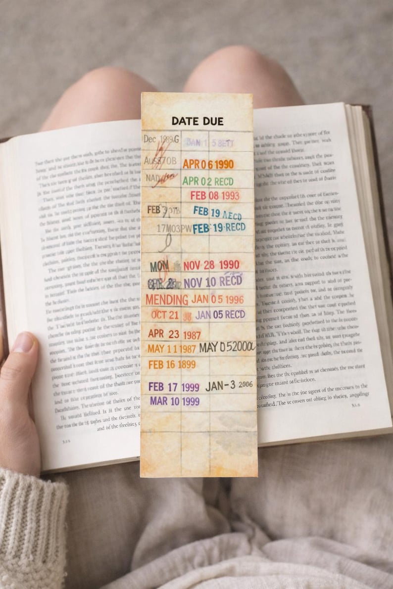 Vintage Library Card Bookmark Printable | Book Lover Gift (digital ...