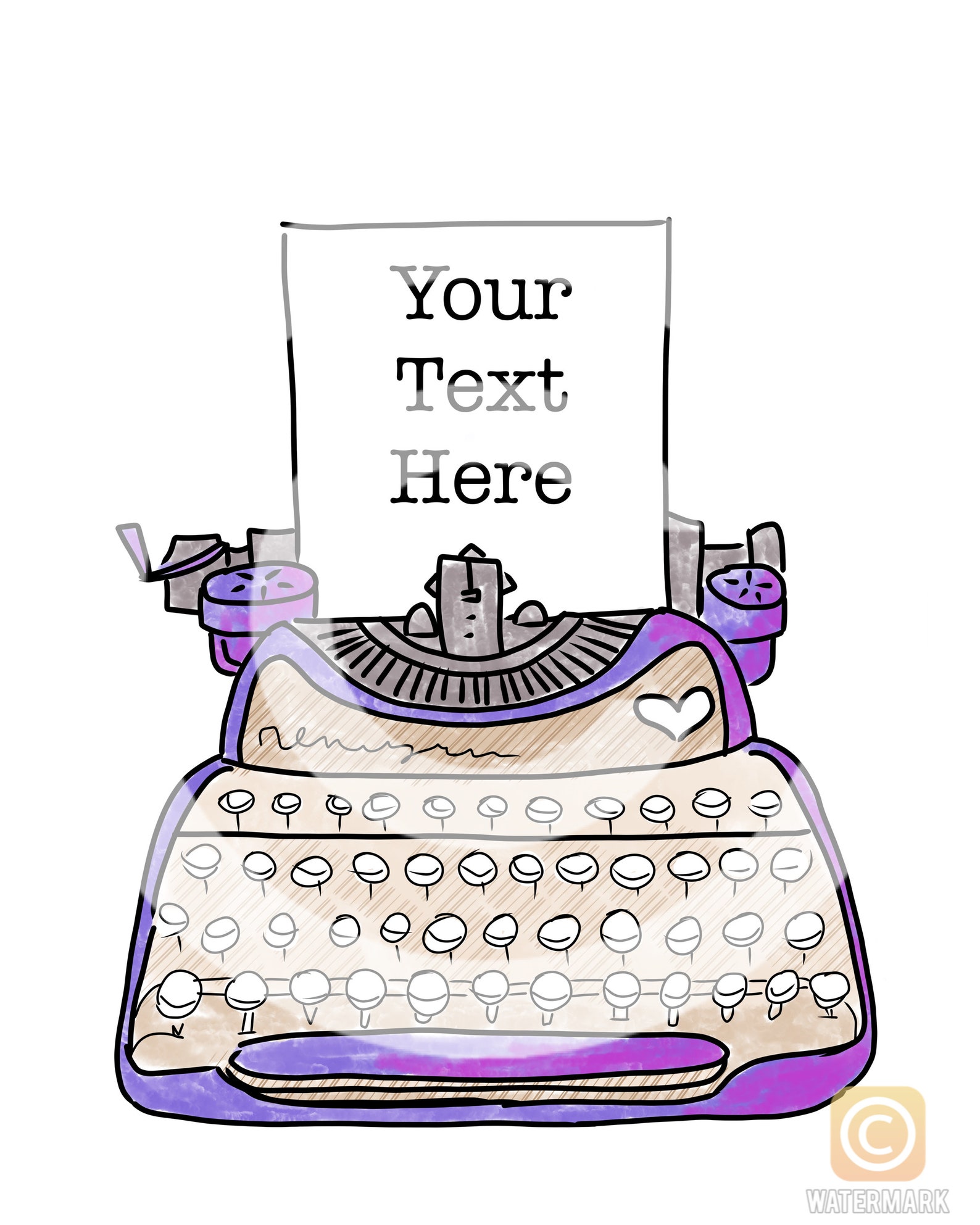 CUSTOM Typewriter Print Typewriter Art Typewriter Font | Etsy