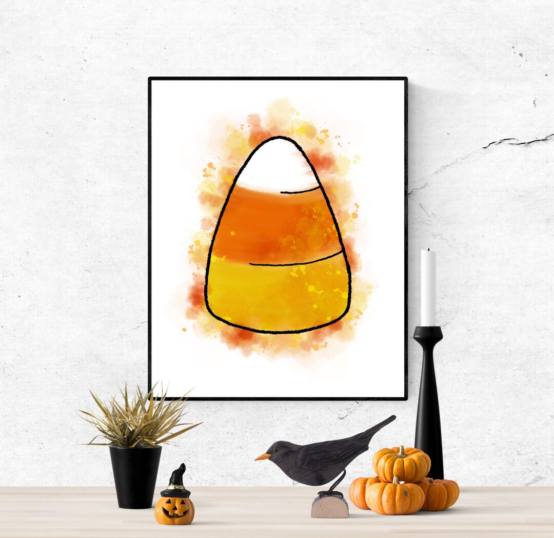 Candy Corn Watercolor and Ink Watercolor Candy Corn Digital - Etsy