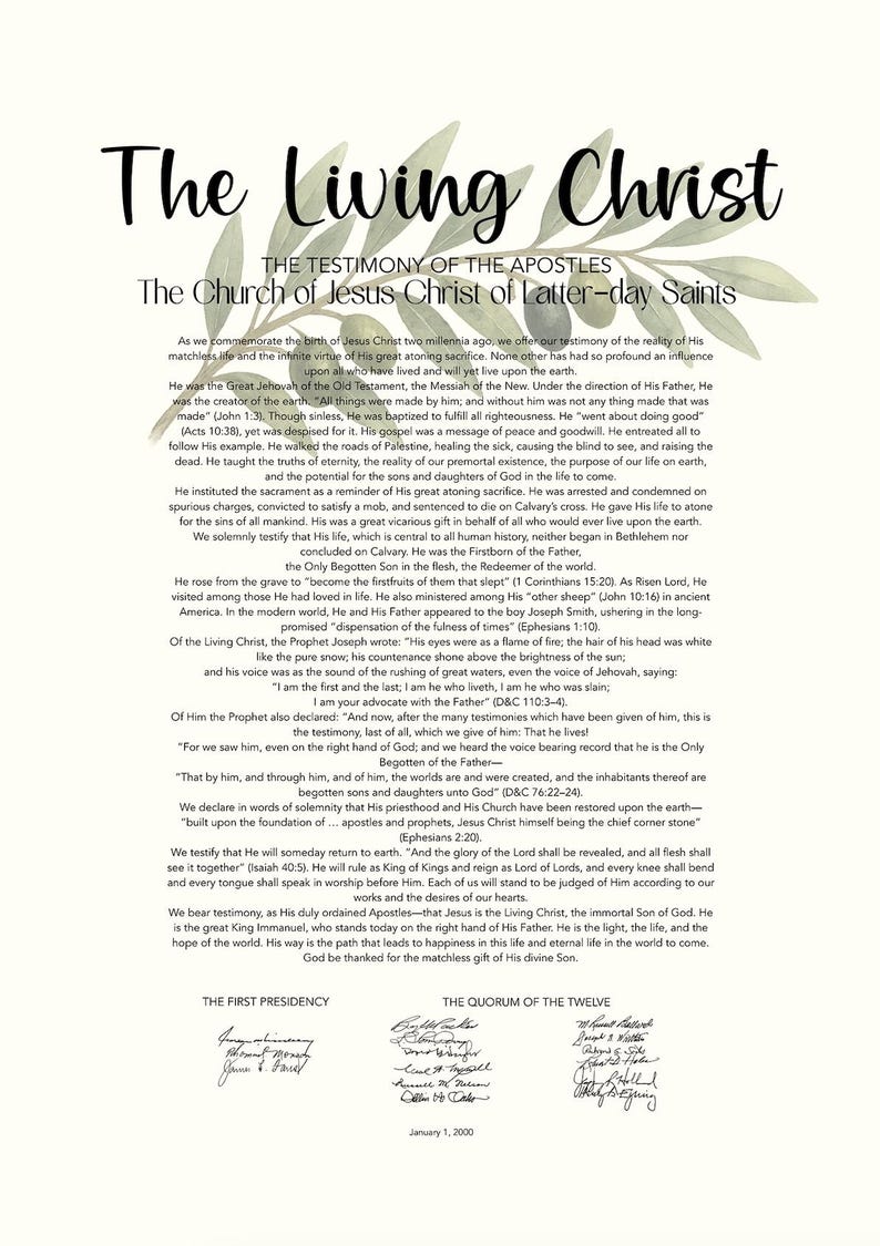 The Living Christ Printable | LDS Wall Art (digital Download) - Etsy