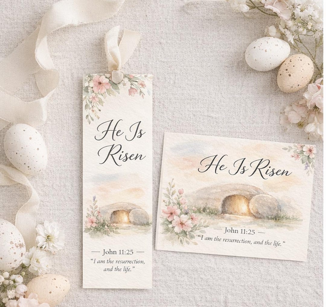 He is Risen Easter Printable Bookmark and Handout Set (digital Download ...