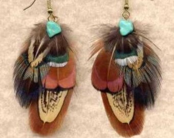 Pheasant Feather Earrings - Etsy