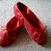 Ruby-red Shiny Sparkly Ballet Slippers Women's Sizes Ballet Shoes Full ...