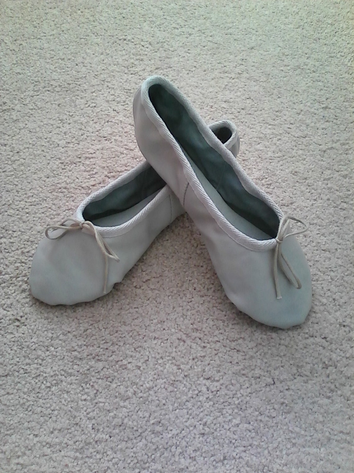 Light Grey Leather Ballet Shoes Full Sole Adult Ballet - Etsy