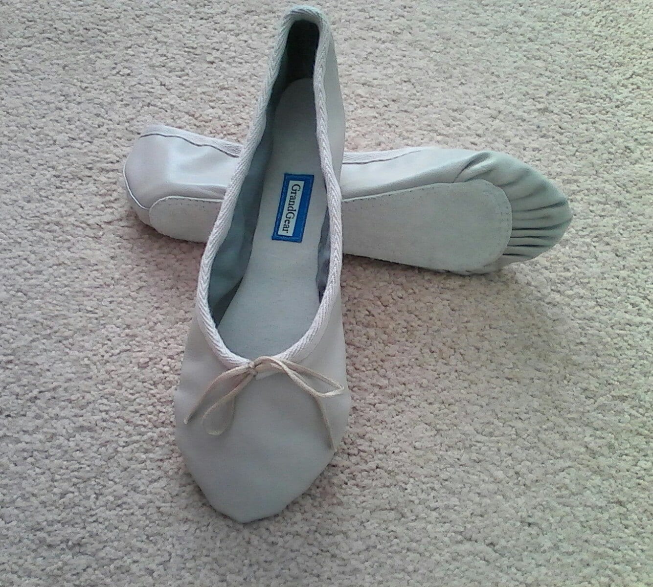 Light Grey Leather Ballet Shoes Full Sole Adult Ballet Slippers - Etsy