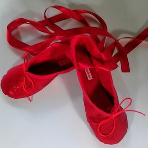 Ruby Red Sparkle Ballet Slippers - Full Sole - Children's Sizes - Etsy