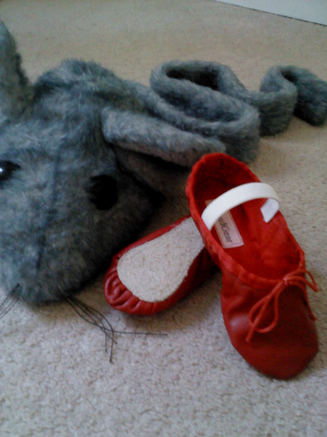 Red Leather Ballet Slippers Full Soles Little Girls Sizes - Etsy