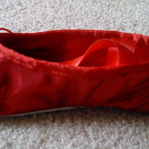 Ruby-red Shiny Sparkly Ballet Slippers Women's Sizes Ballet Shoes Full ...