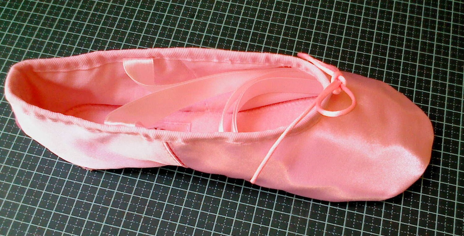 Pink Satin Ballet Slippers adults Sizes Full Sole - Etsy
