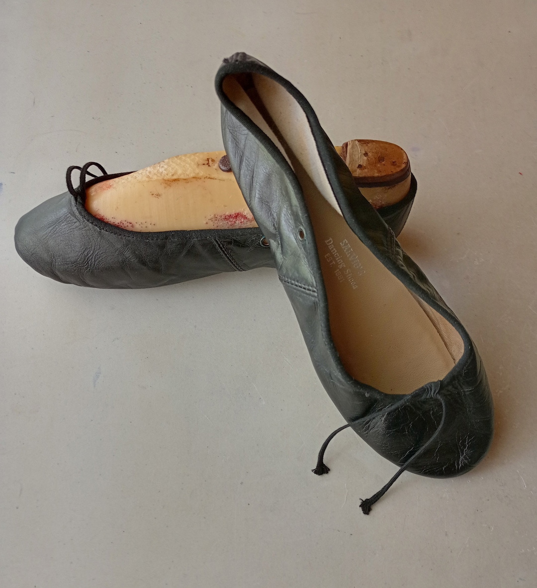 Ready to Ship Now Vintage Black Leather Ballet Slippers by - Etsy