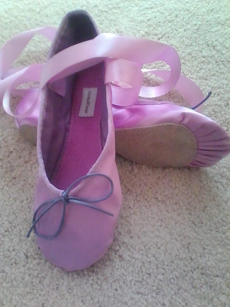 Light Purple Satin Ballet Slippers in Children's Sizes | Etsy