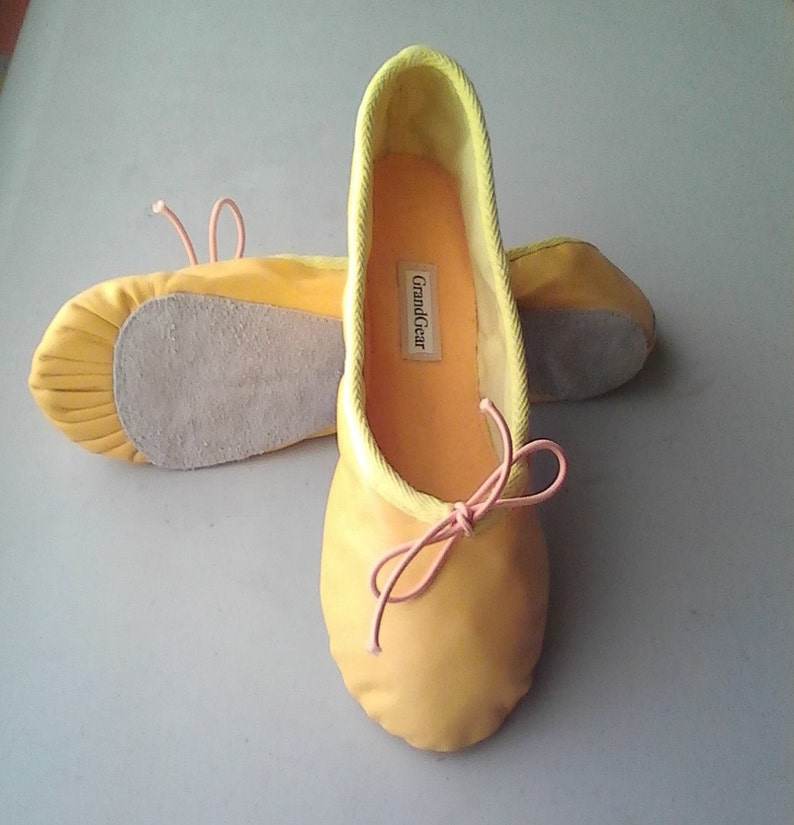 Buttercup Yellow Leather Ballet Shoes - Full Sole - Adult Sizes - Etsy