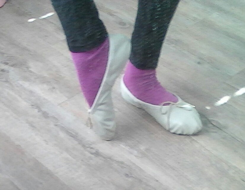 Light Grey Leather Ballet Shoes Full Sole Adult Ballet Slippers - Etsy