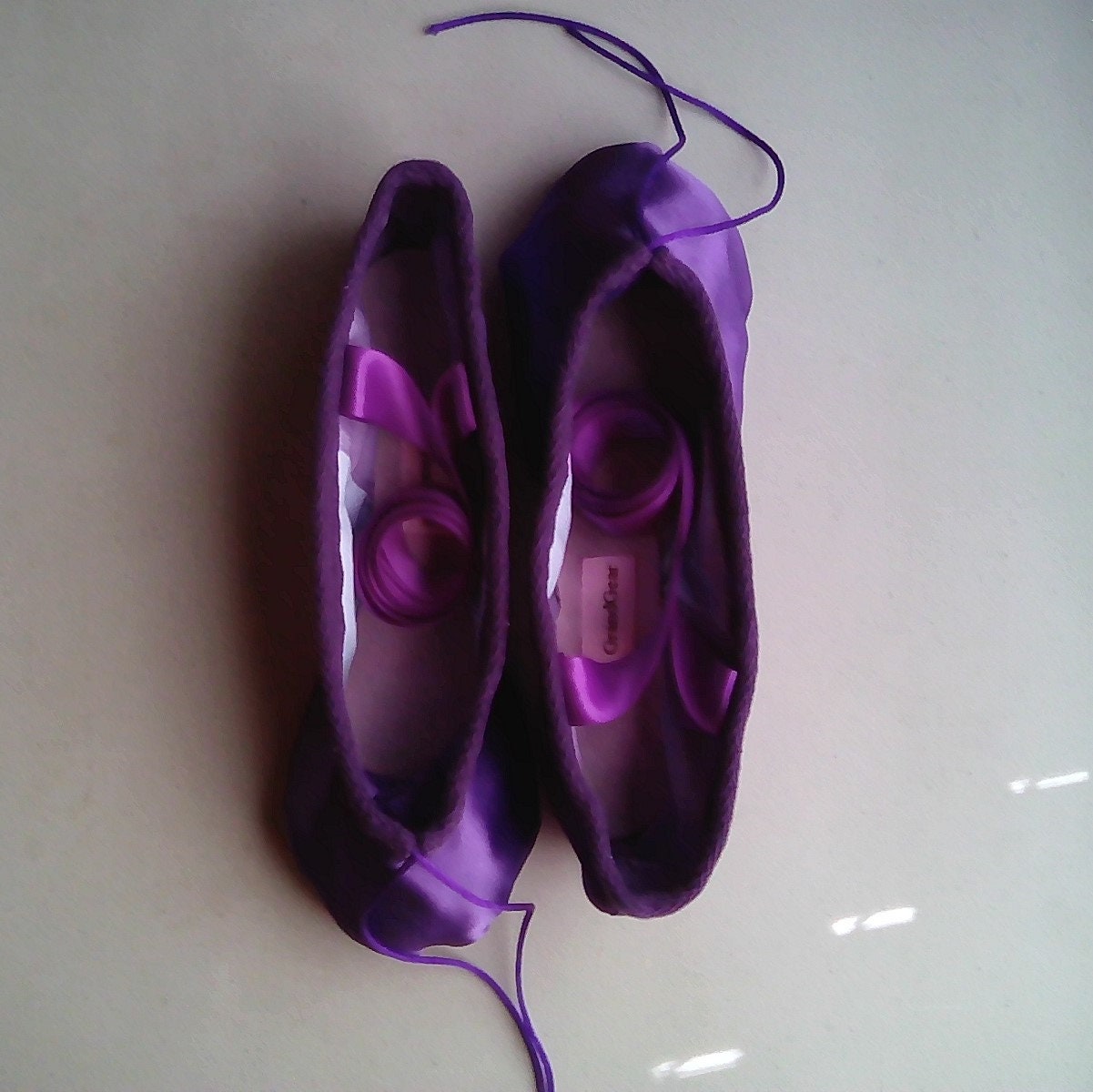 Dark Rich Purple Satin Ballet Slippers Full Sole or Split | Etsy