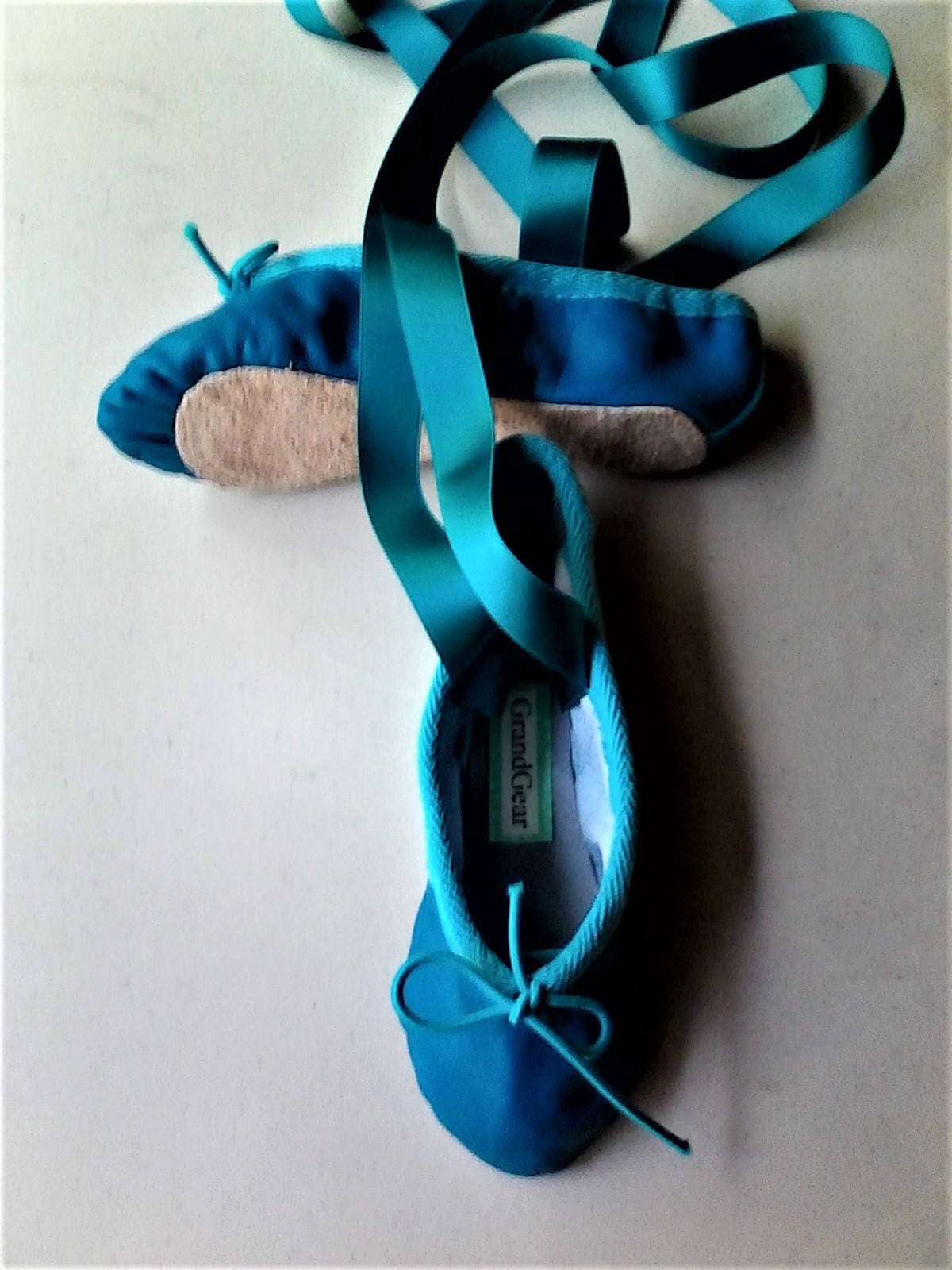 Bright Blue Lambskin Leather Ballet Slippers with attached | Etsy