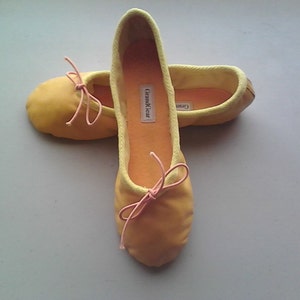 Buttercup Yellow Leather Ballet Shoes - Full Sole - Adult Sizes - Etsy