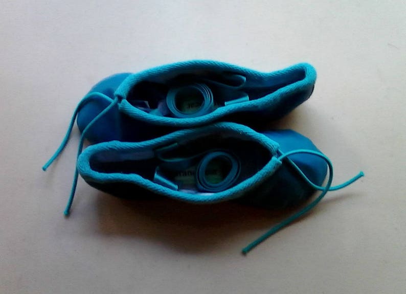 Bright Blue Lambskin Leather Ballet Slippers With Attached | Etsy