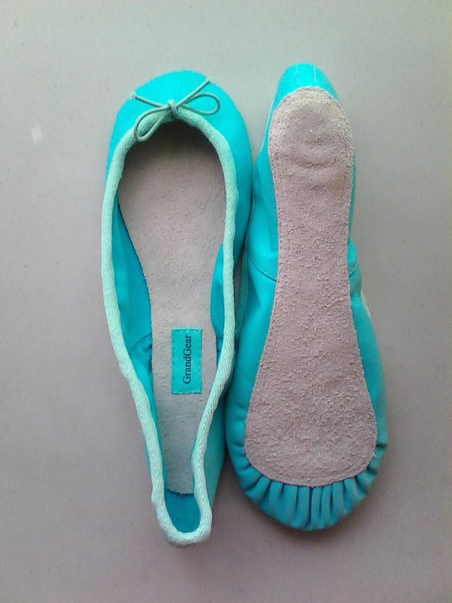 Extreme Low-cut Light Aqua Blue Leather Ballet Shoes Adult | Etsy