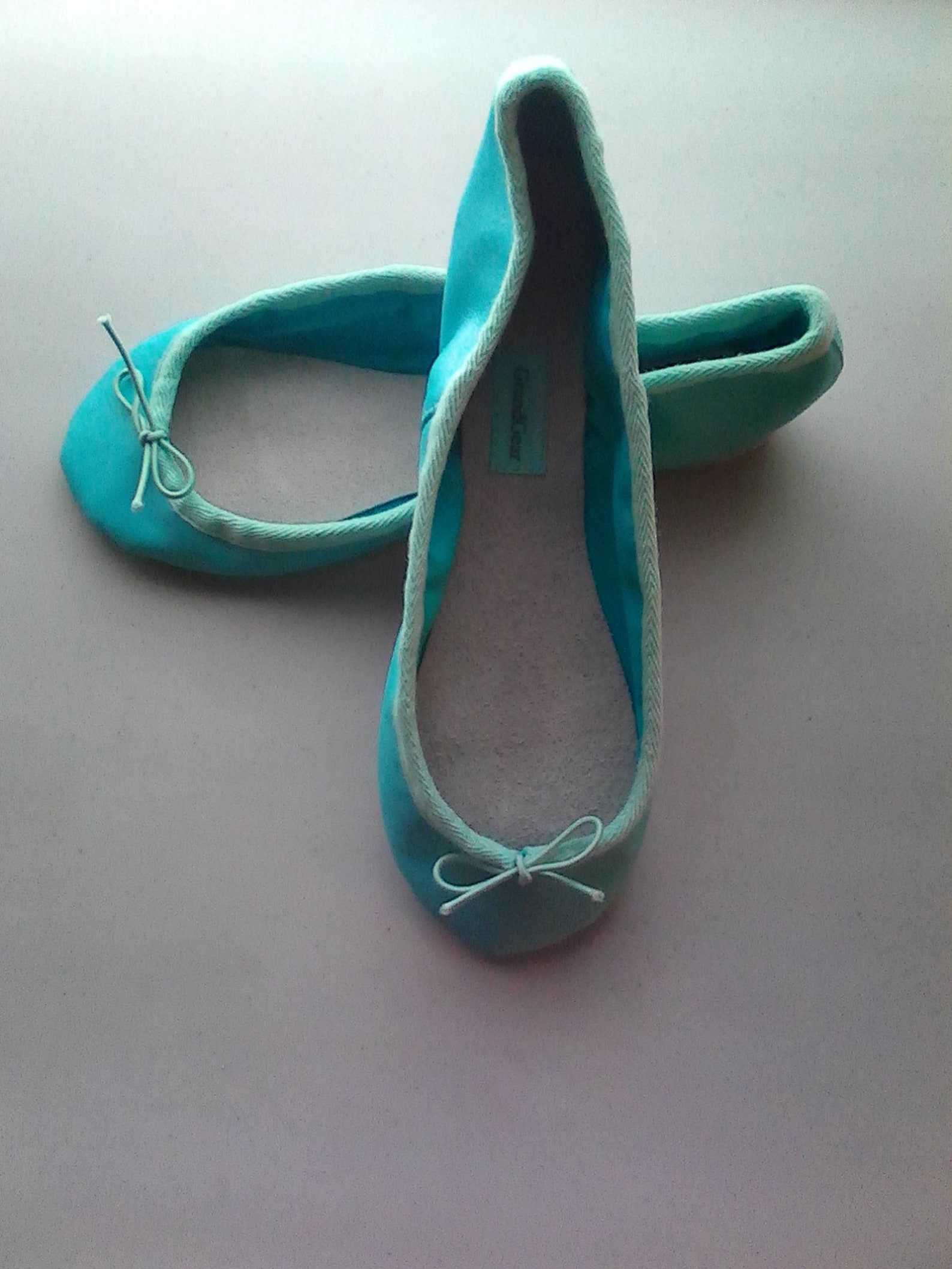Extreme Low-cut Light Aqua Blue Leather Ballet Shoes Adult - Etsy