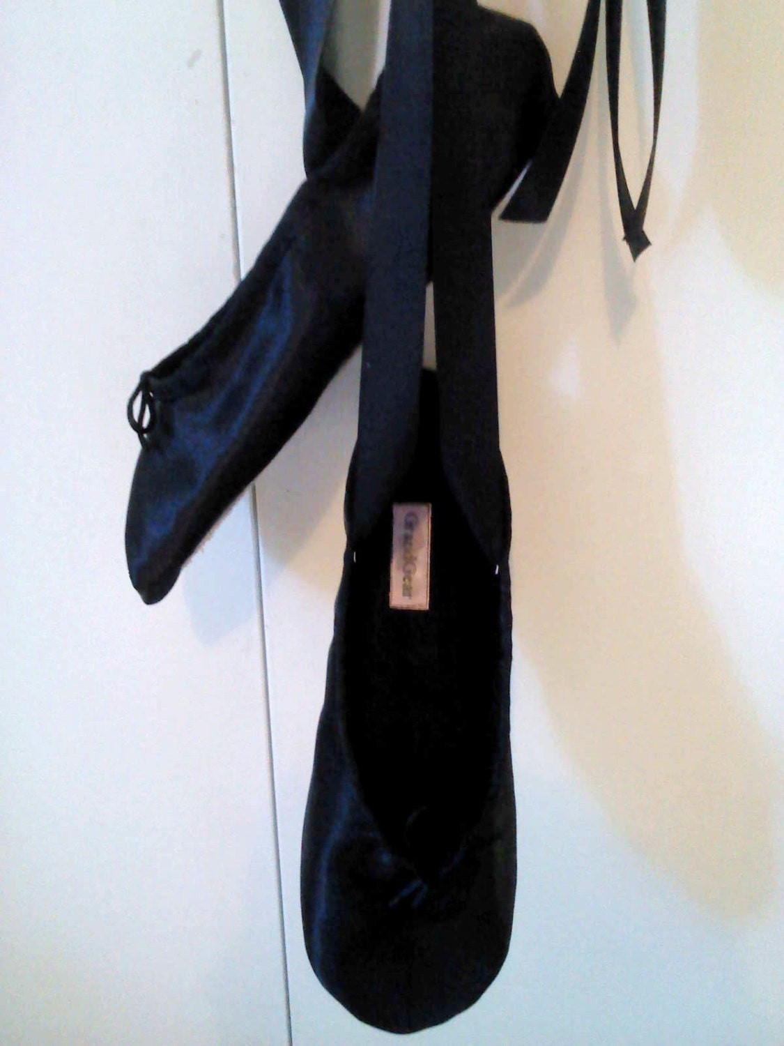 Black Satin Ballet Slippers Women's Ballet Shoes With Full - Etsy Australia