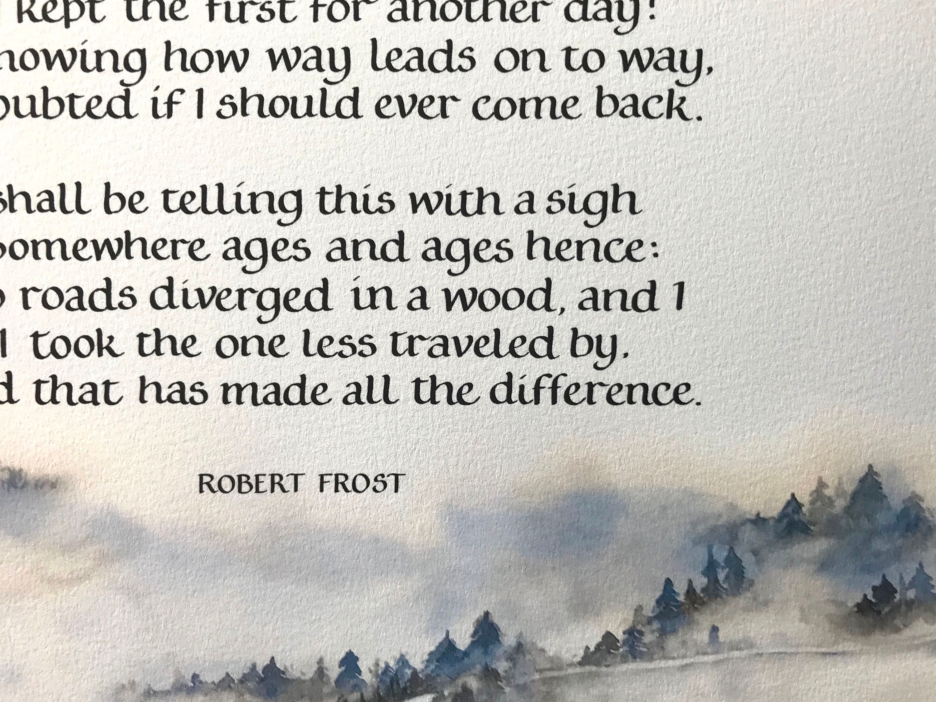 Robert Frost the Road Less Traveled Poem Print. the Road Not Taken ...