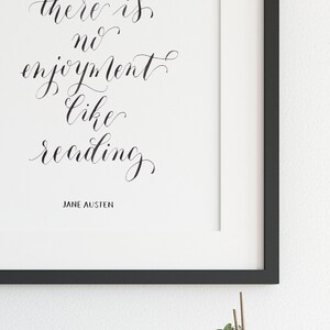 Jane Austen Book Lover Gift, Literary Gift in Handwritten Calligraphy ...