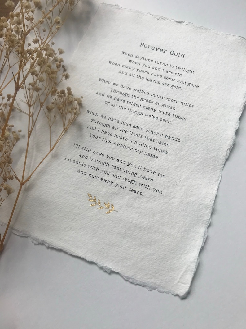 Cotton Anniversary Gift for Her, 2nd Anniversary Gift, Custom Poem ...