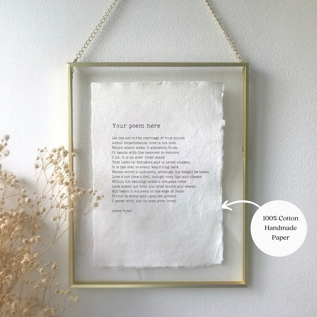 Custom Poem Print, Old Typewriter Font, Custom Poem, Framed Poem ...