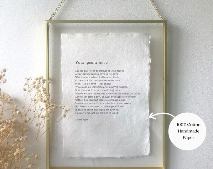 Custom Poem Print, Old Typewriter Font, Custom Poem, Framed Poem ...