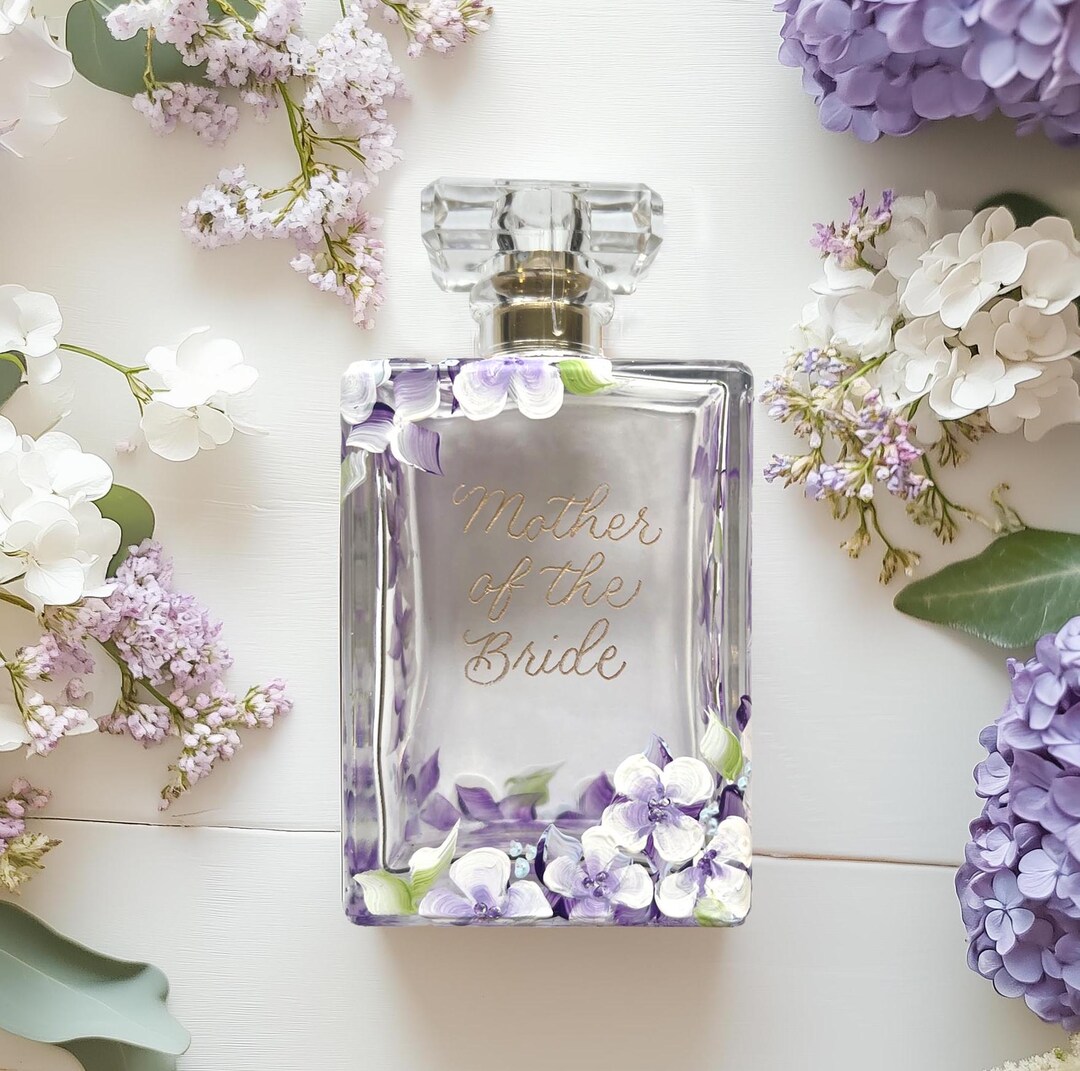 Custom Hand Painted and Engraved Perfume Bottle - Wedding Keepsake for ...