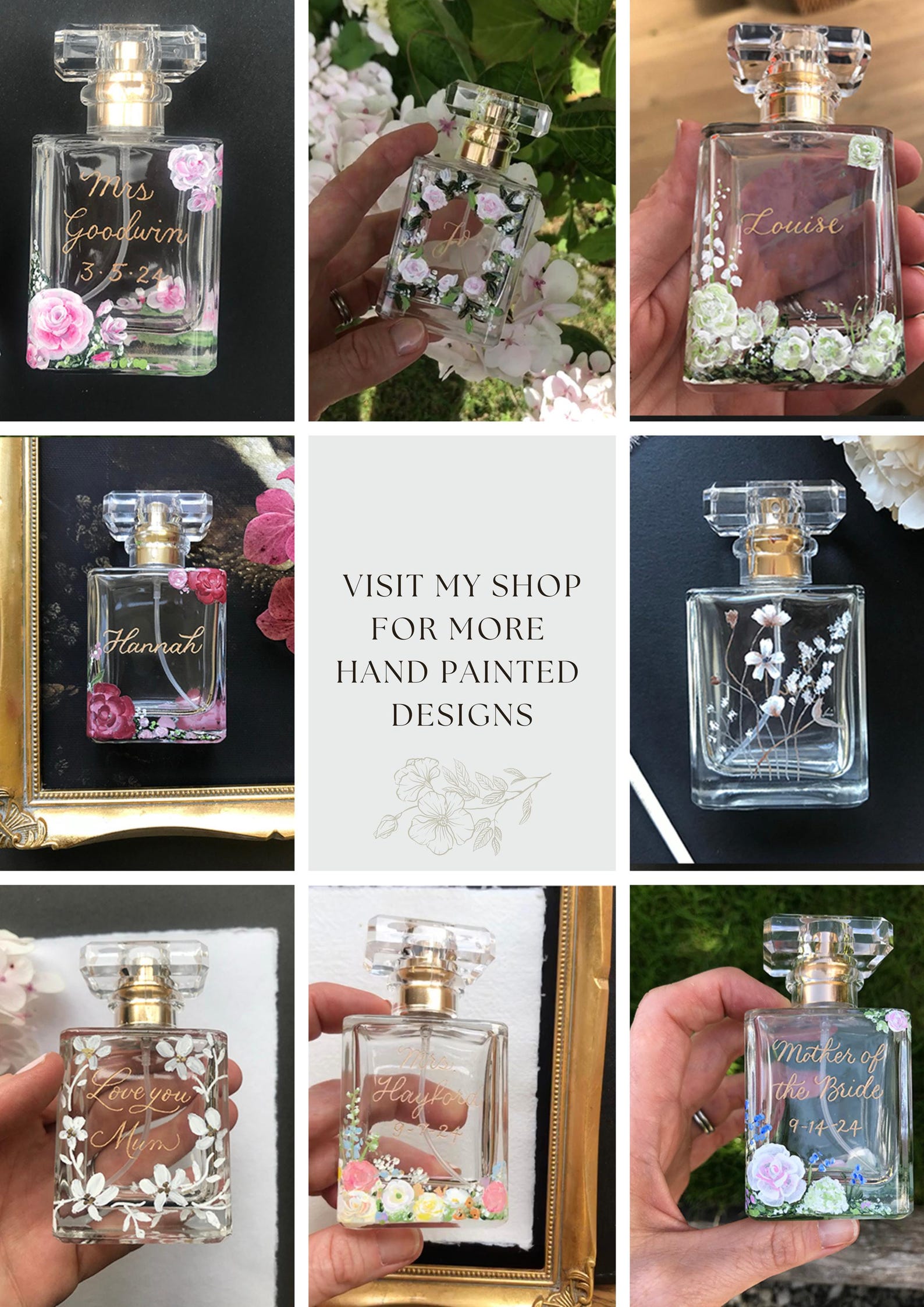 Custom Engraved Perfume, Painted and Engraved Perfume Bottle, Glass ...