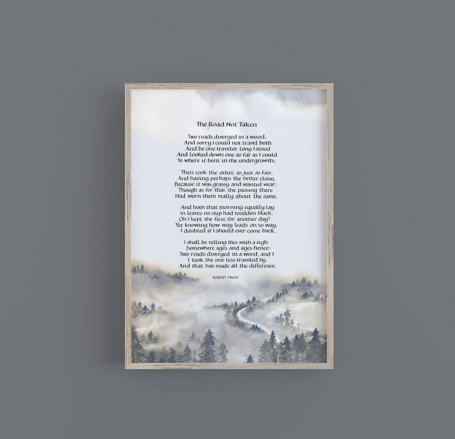 Robert Frost the Road Less Traveled Poem Print. the Road Not - Etsy