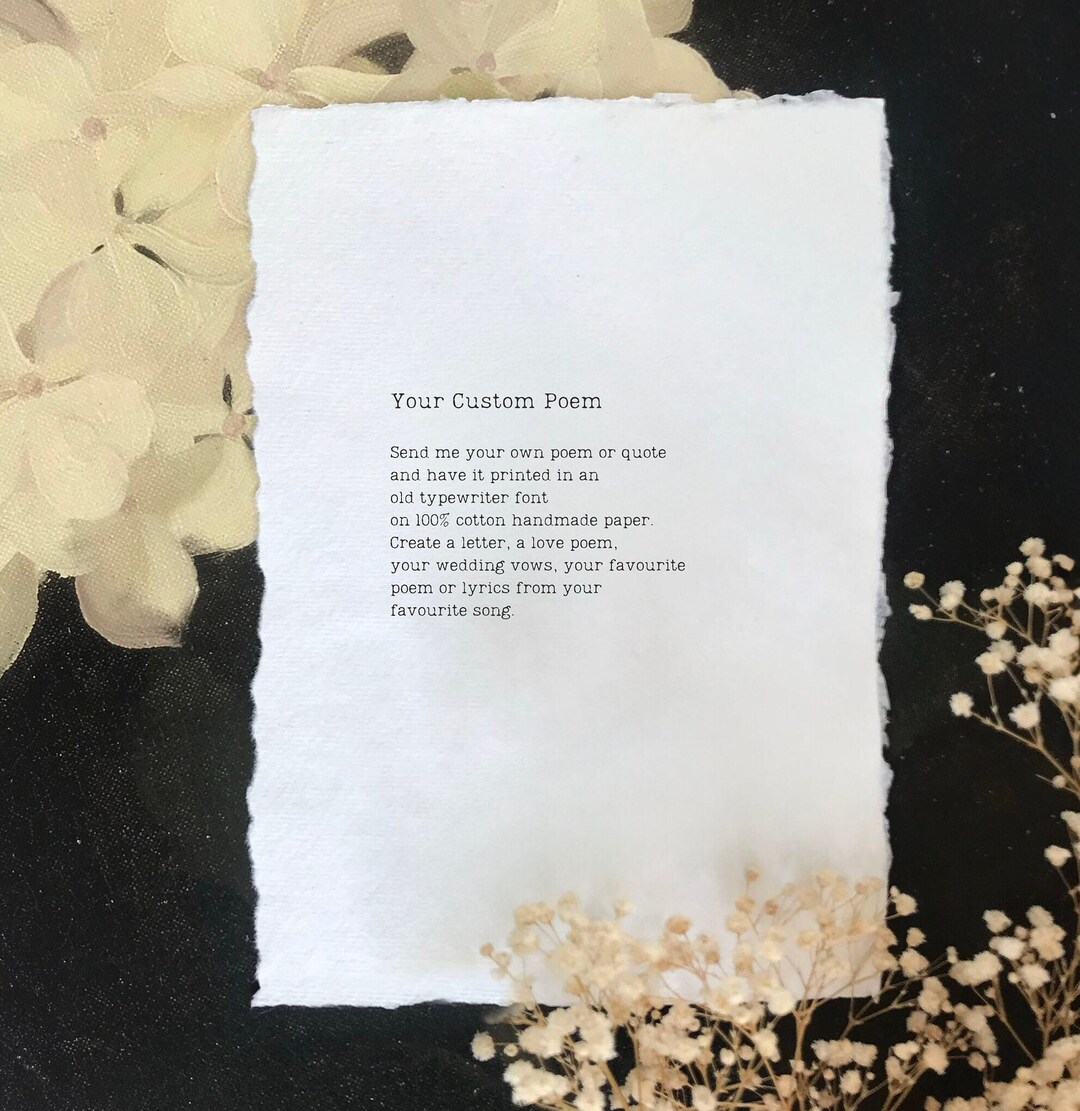 Custom Poem Print, Old Typewriter Font, Custom Poem, Framed Poem ...