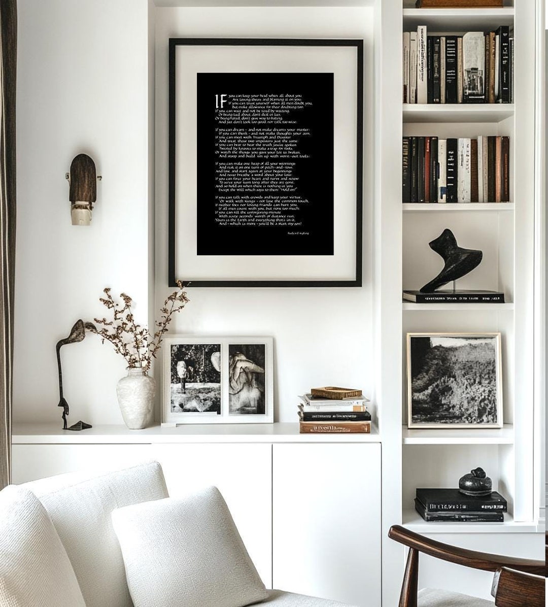 Framed IF Print, Gift for Men, IF Rudyard Kipling Wall Hanging ...