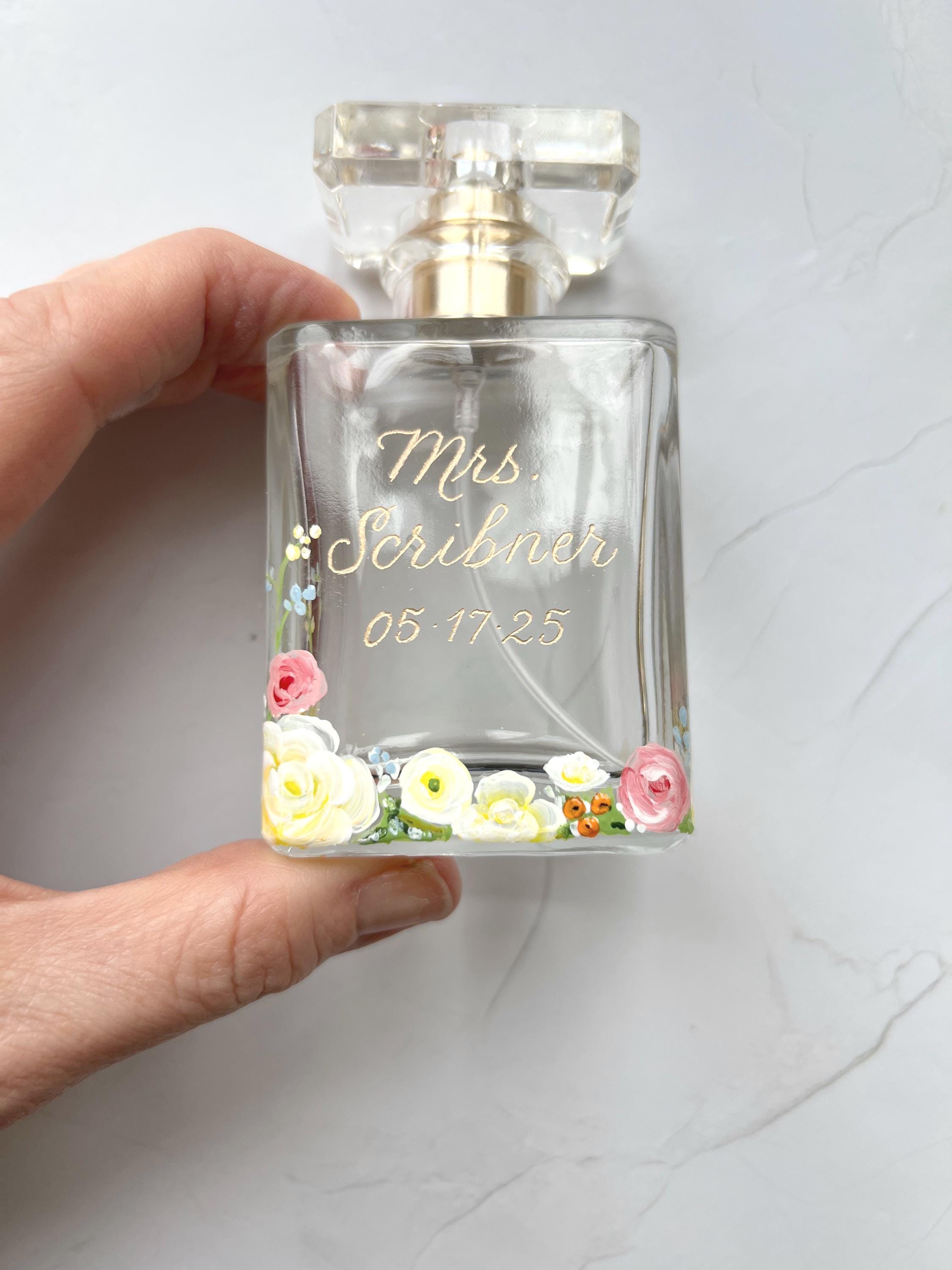 Painted and Engraved Perfume Bottle, Perfume Bottle Painting, Mother of ...