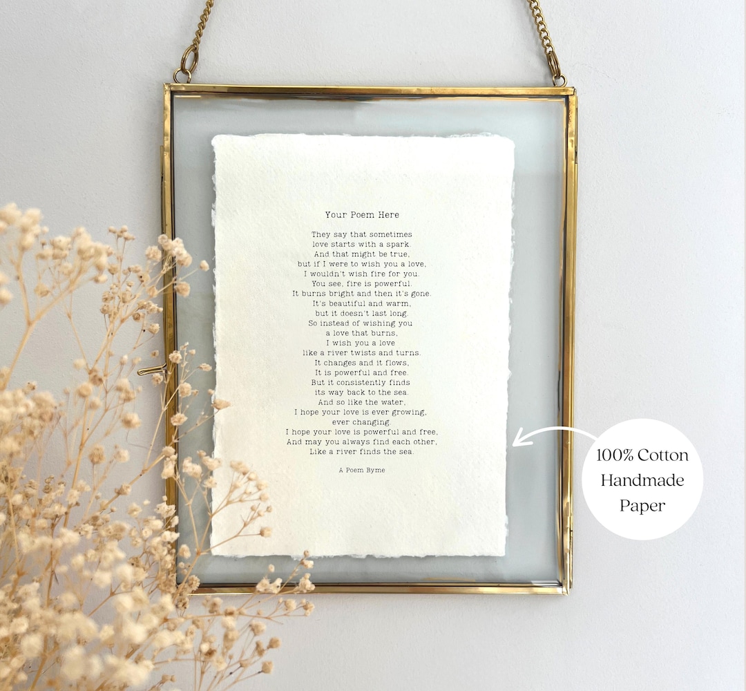 Custom Poem Print, Old Typewriter Font, Custom Poem, Framed Poem ...