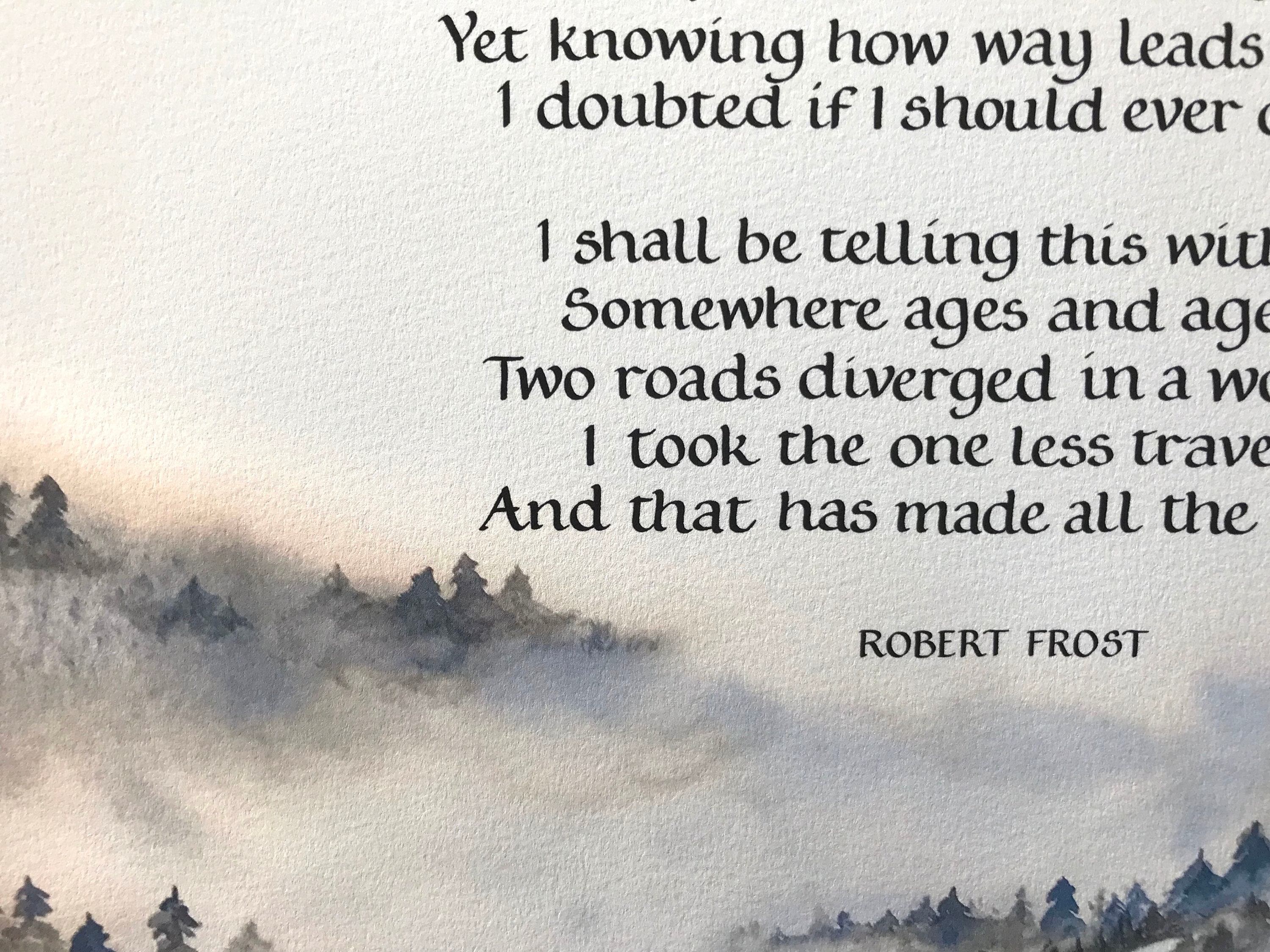 Robert Frost the Road Less Traveled Poem Print. the Road Not Taken ...