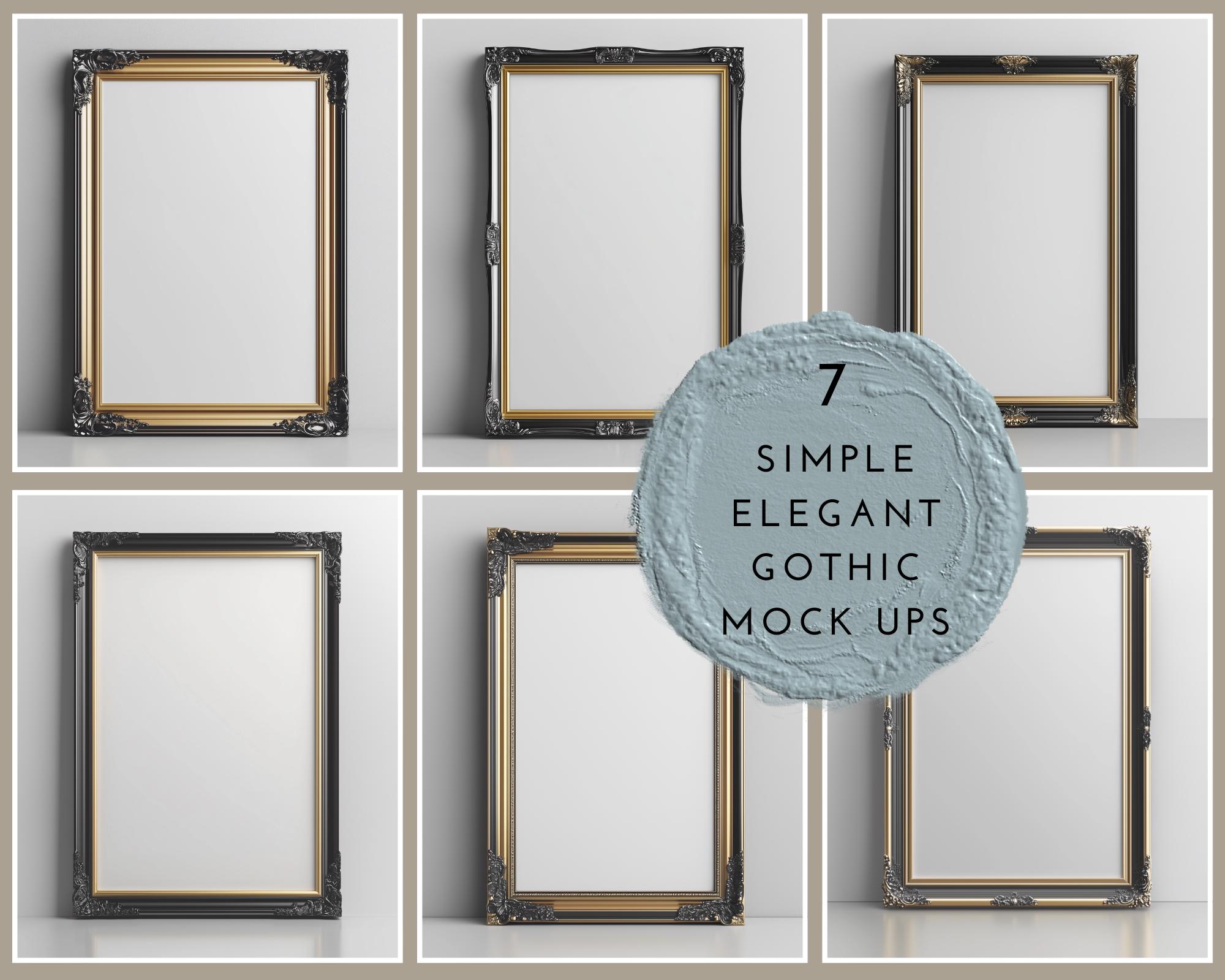 7 Simple Gothic Frame Mock Ups | Black & Gold Frame Mock Ups, Unique ...