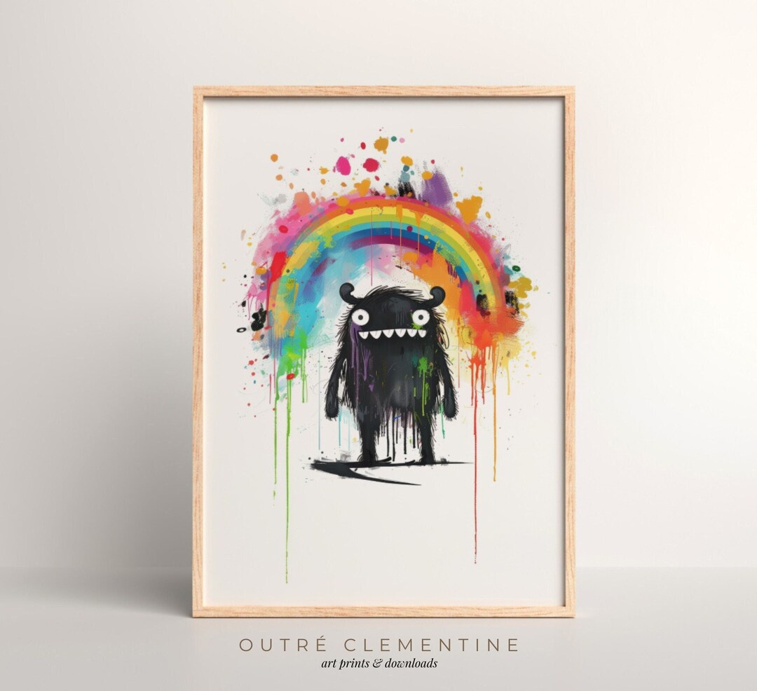 Monster Rainbow Vector Art | Spooky Kid | PRINTABLE | 300dpi | Unique ...