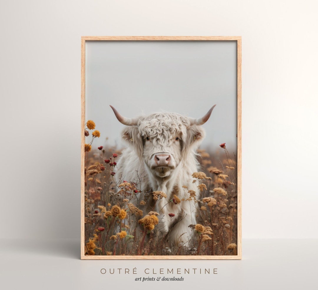 Highland Cow | Vintage Portrait Digital Art | PRINTABLE | 300dpi ...