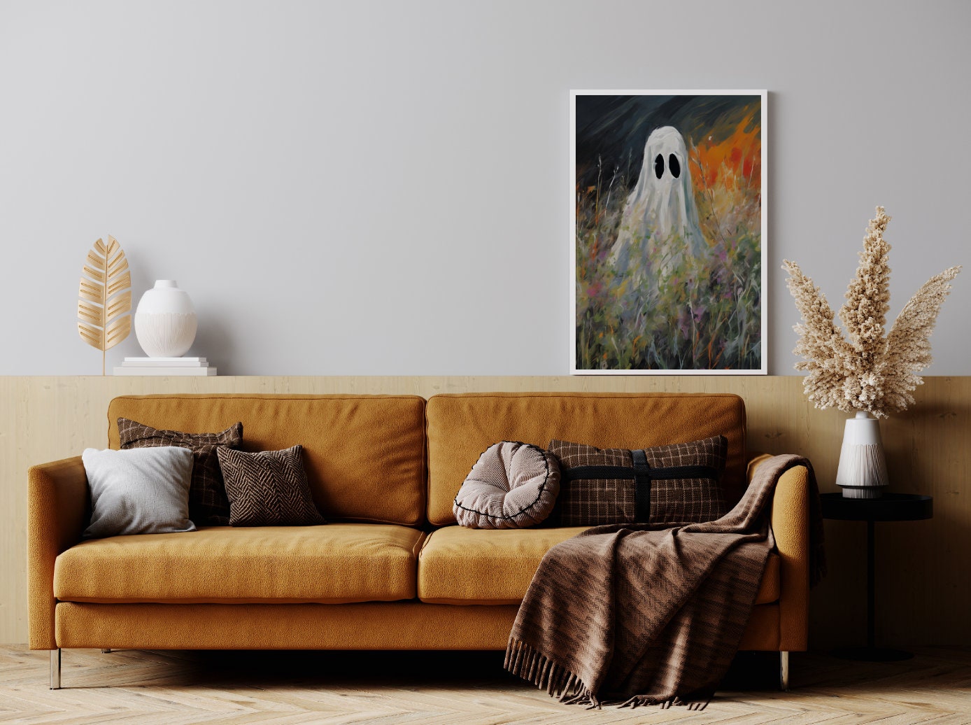 Ghost in Flower Field | Unique and Spooky Digital Painting | PRINTABLE ...