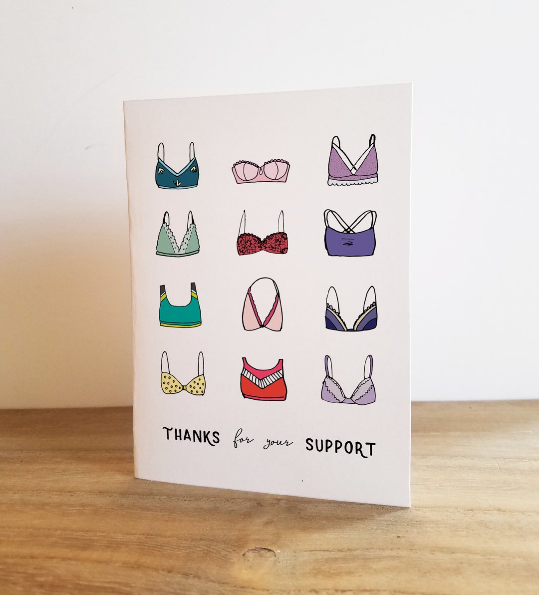 Thanks for Your Support bra Card A2 Size - Etsy