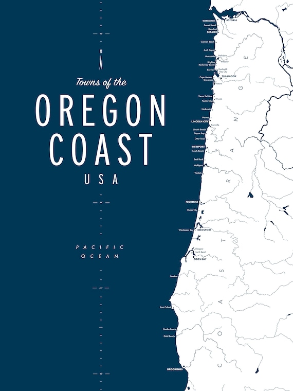 Oregon Coast Map Of Cities Oregon Stock Illustrations, Vectors,