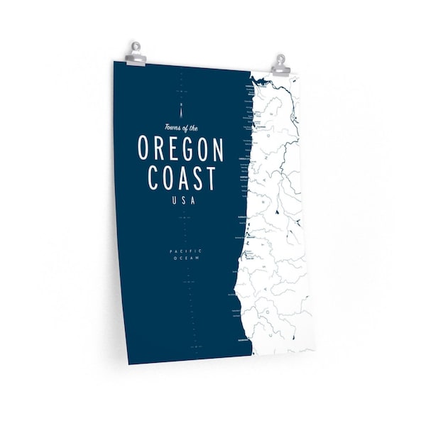 Map of Oregon Coast - Etsy