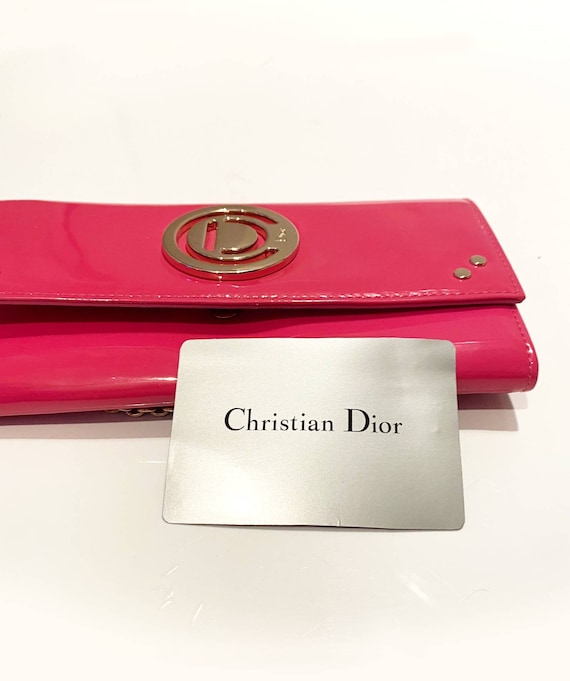 2000s Christian Dior Pink Patent Leather Wallet Purse… - Gem