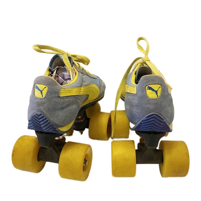 1980s Puma Blue Yellow Roller Skates - Etsy