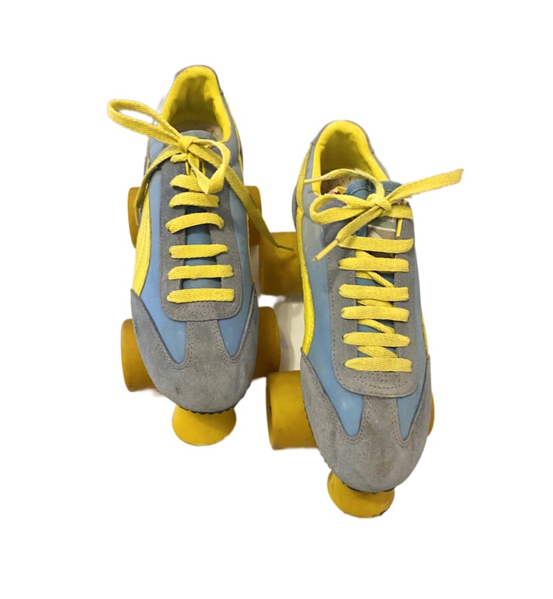 1980s Puma Blue Yellow Roller Skates - Etsy